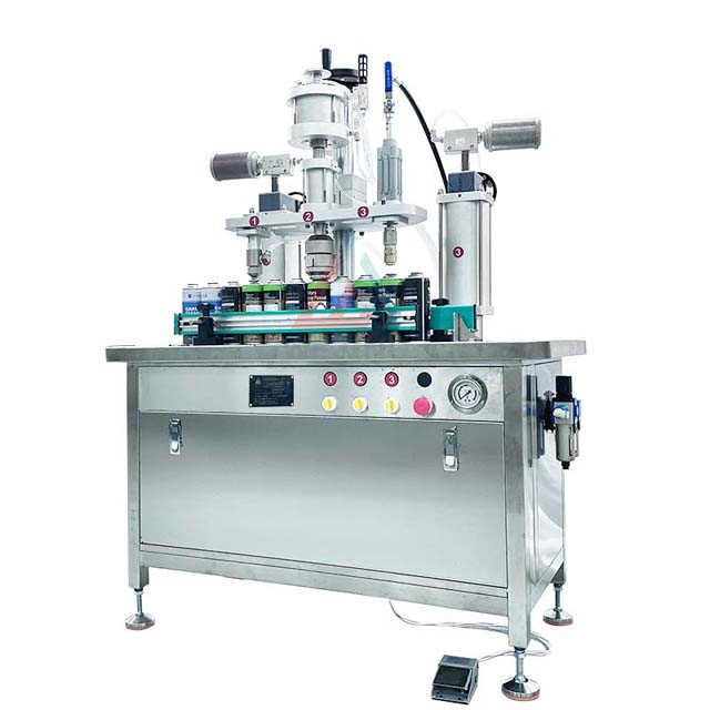 Semi-Automatic 3 in 1 Pneumatic Air Fresher Aerosol Filler Gas Aerosol ...